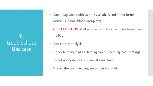 Troubleshooting in Transfusion transmissible infection TTI laboratory ...