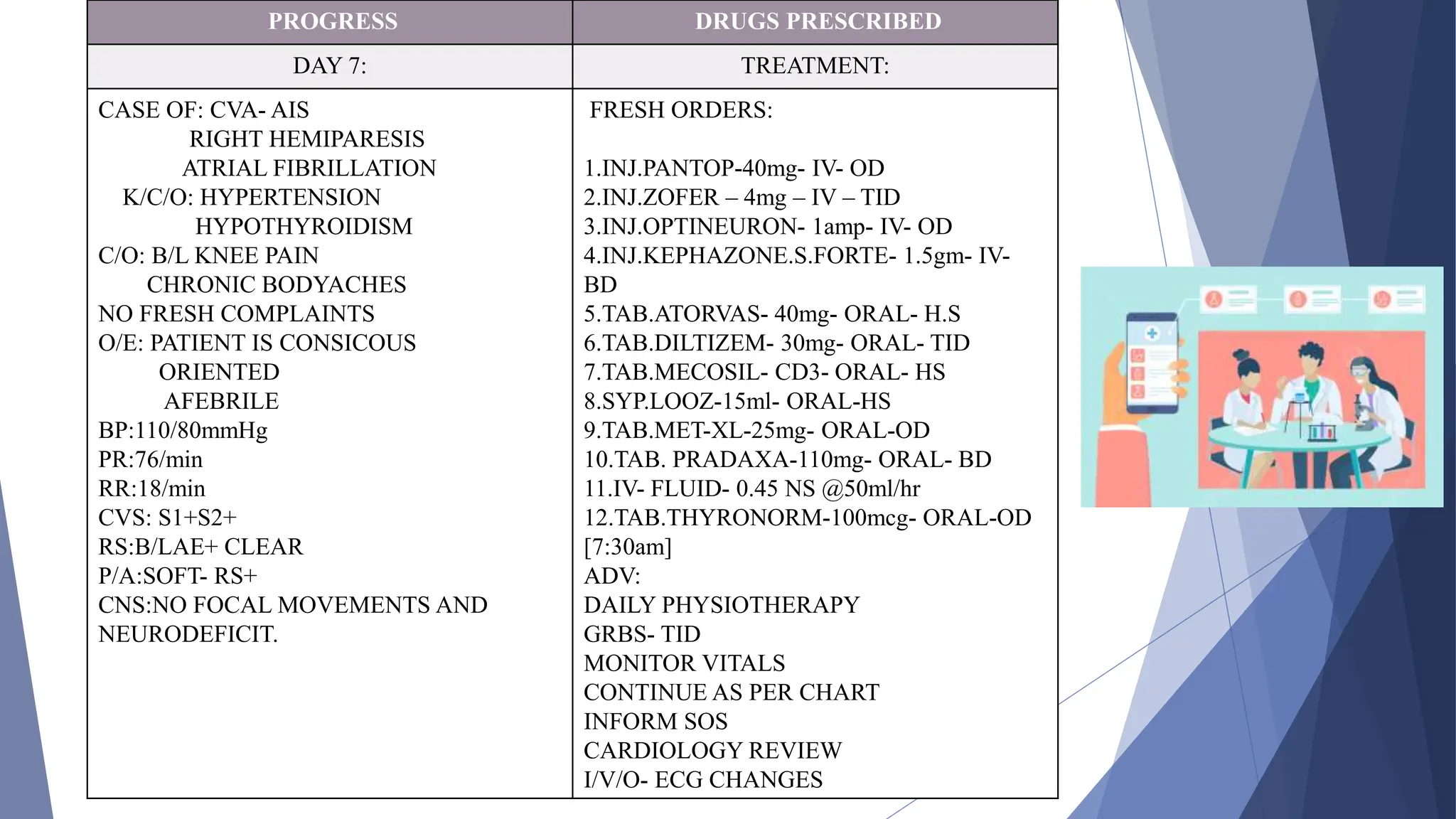CASE PRESENTATION ON CEREBROVASCULAR ACCIDENT (ACUTE ISCHEMIC STROKE) WITH HEMIPARESIS | PPTX