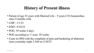Case Presentation on Deep Transverse arrest | PPTX