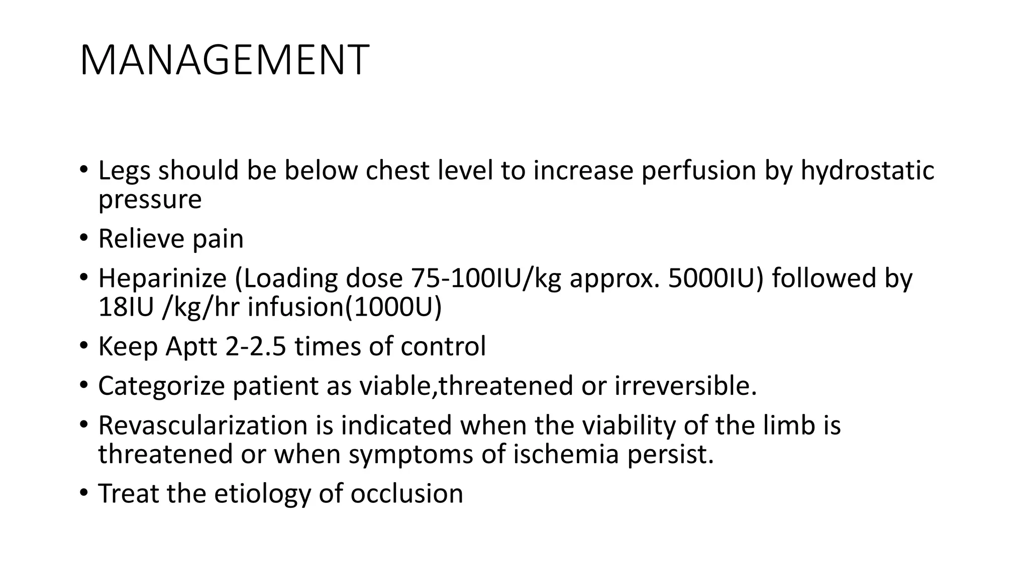 Acute Limb Ischemia | PPTX