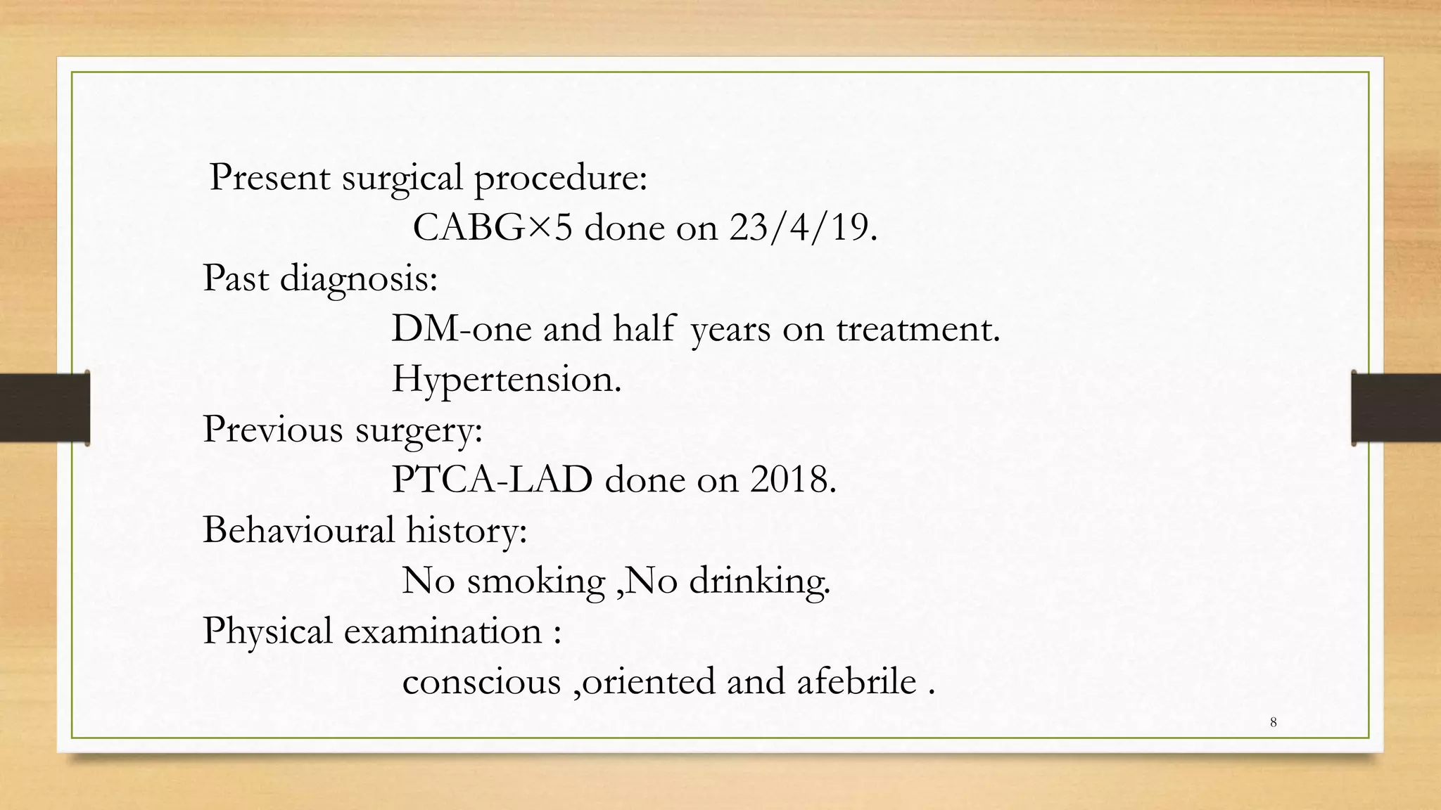 Case study on CABG surgery | PPTX