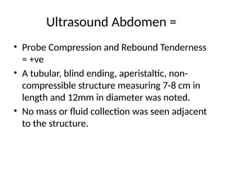 APPENDECTOMY INDICATIONS AND PROCEDURE............... | PPTX