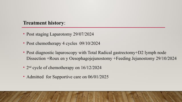 Case Presentation on Locally Advanced Carcinoma Stomach | PPT