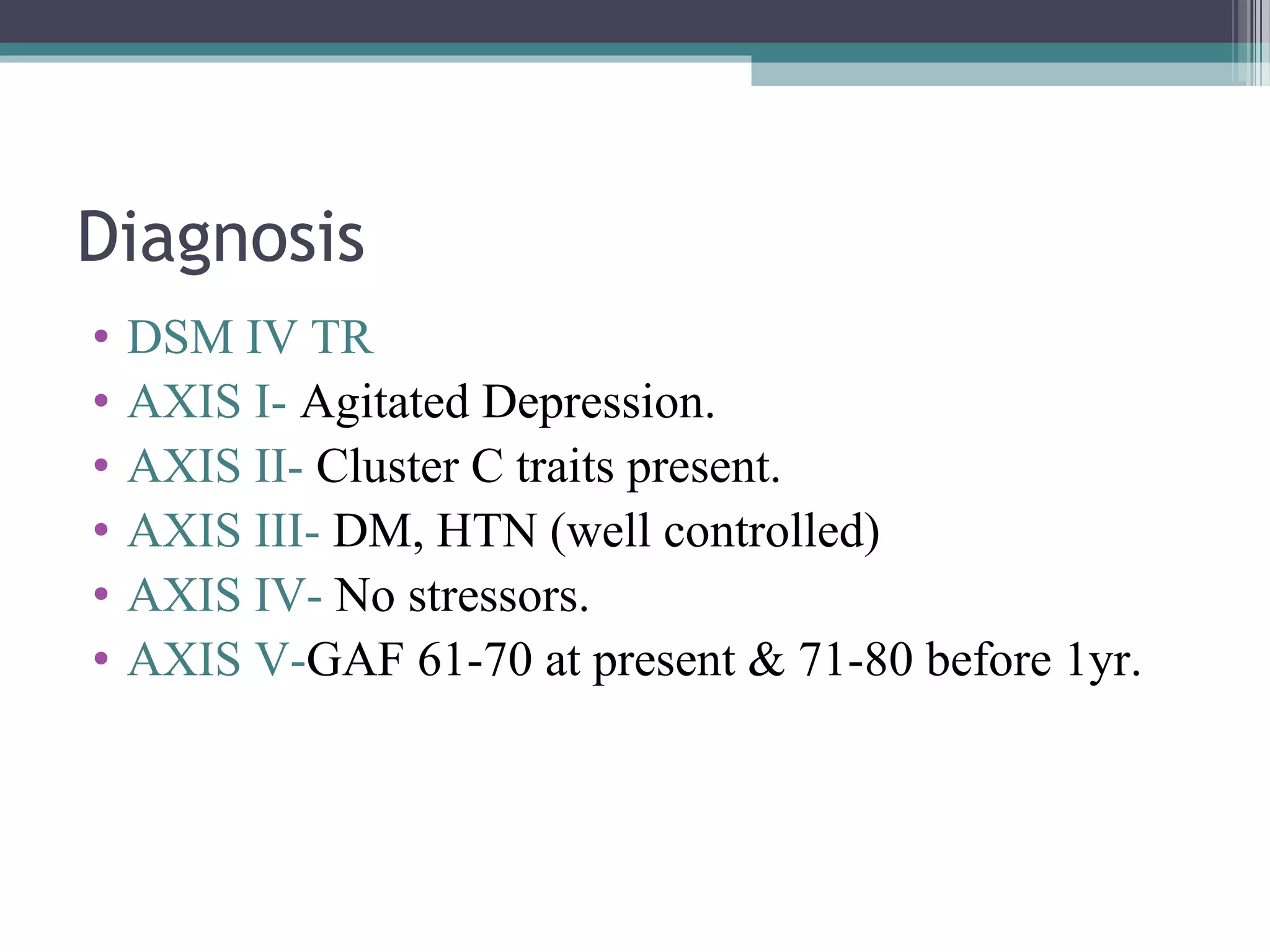 Case presentation geriatric depression | PPT