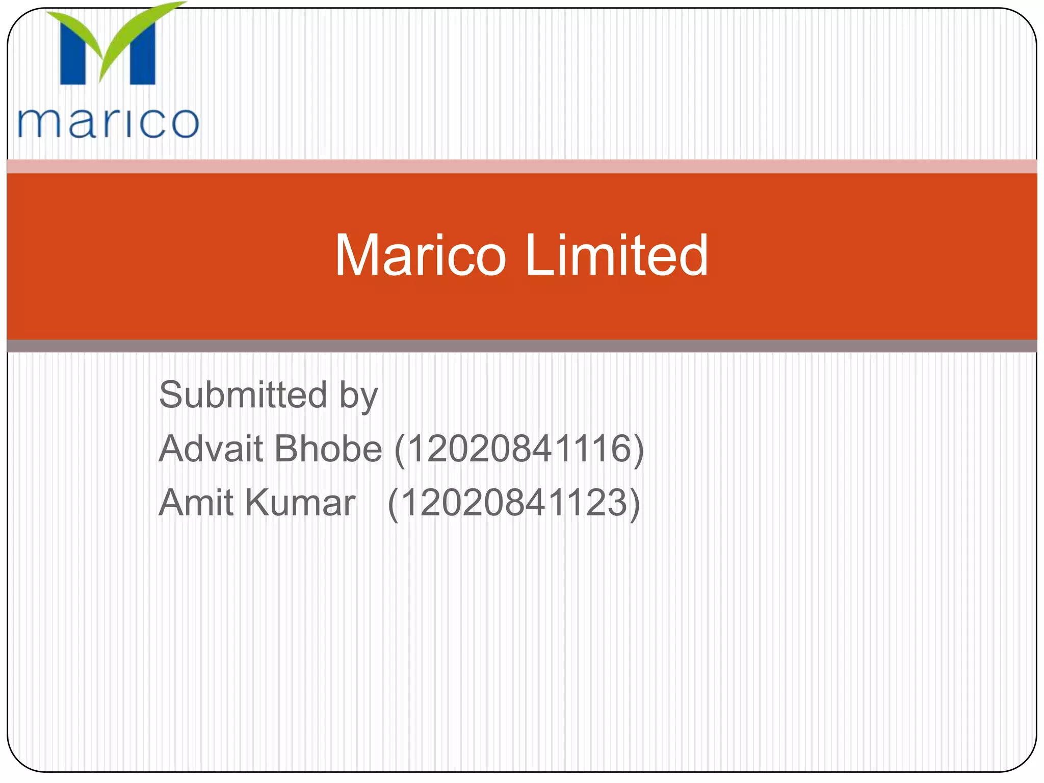 Case presentation marico limited | PPTX