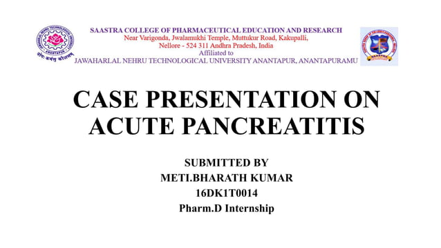 CASE PRESENTATION ON ACUTE PANCREATITIS | PPTX