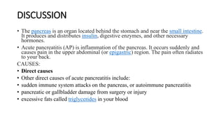 CASE PRESENTATION ON ACUTE PANCREATITIS | PPTX