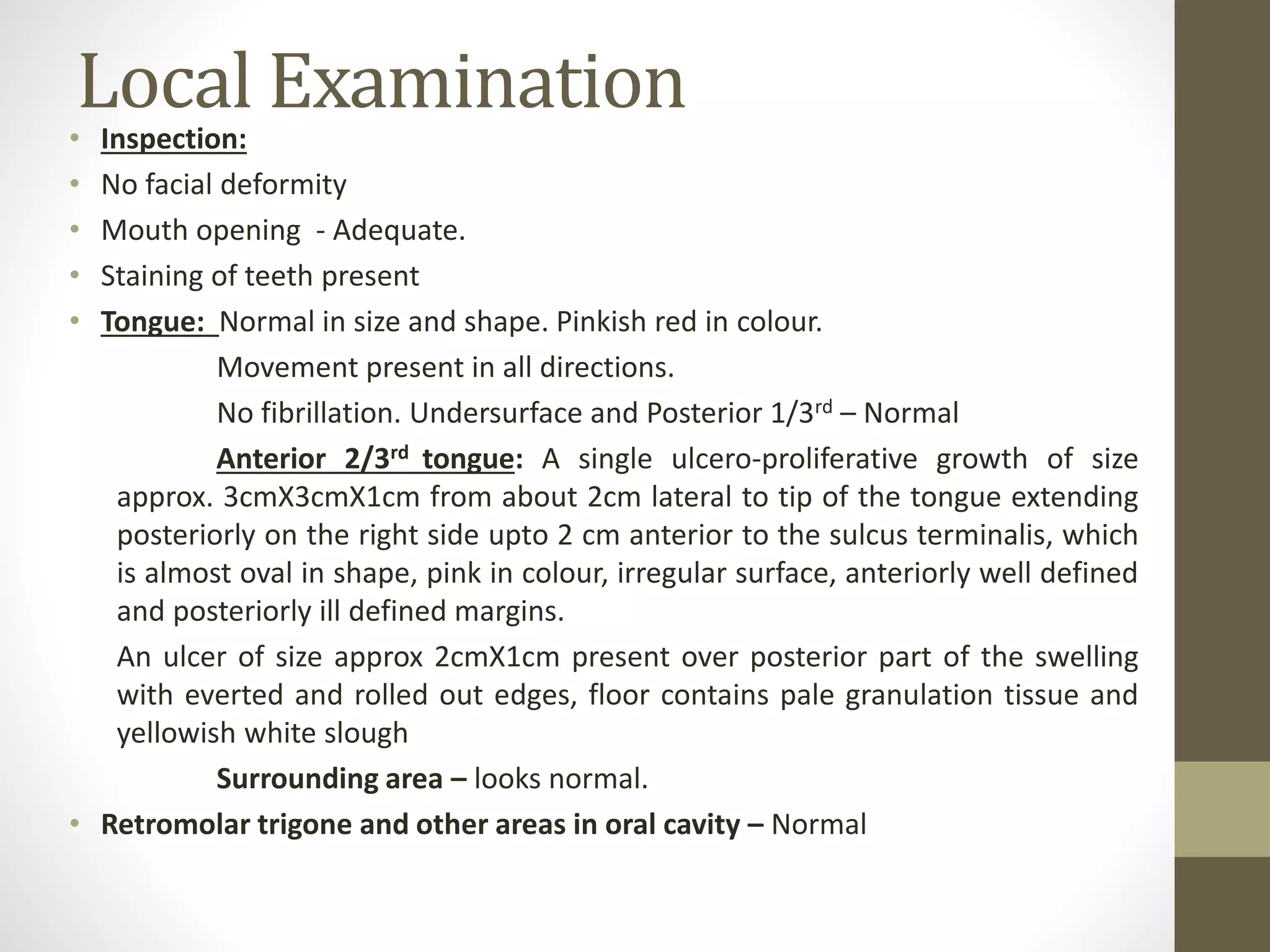 Case presentation on Carcinoma Tongue | PPTX