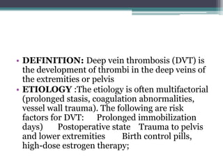 Case presentation on dvt (1) | PPTX | Blood Disorders | Diseases and ...
