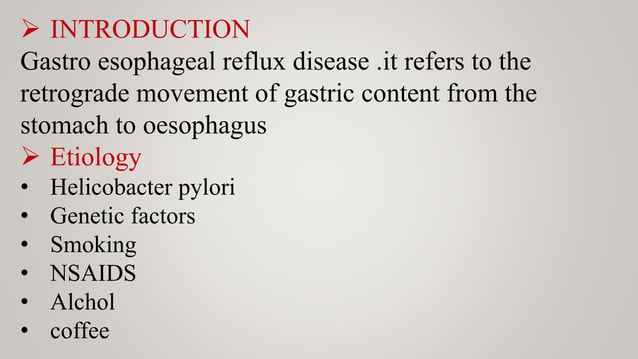 Gastroesophageal reflux disease ( GERD) | PPTX