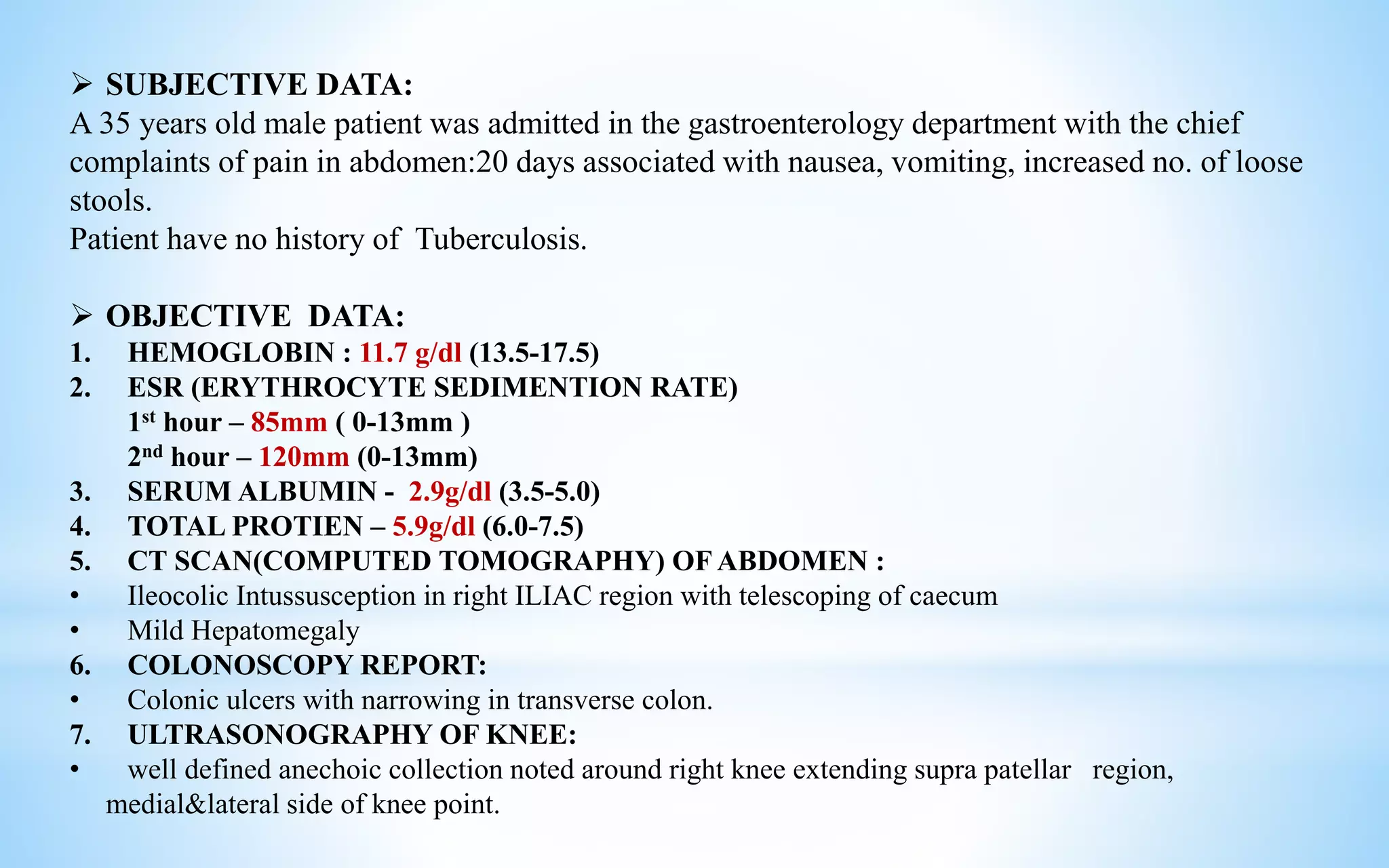 Case presentation on intestinal tuberculosis | PPTX