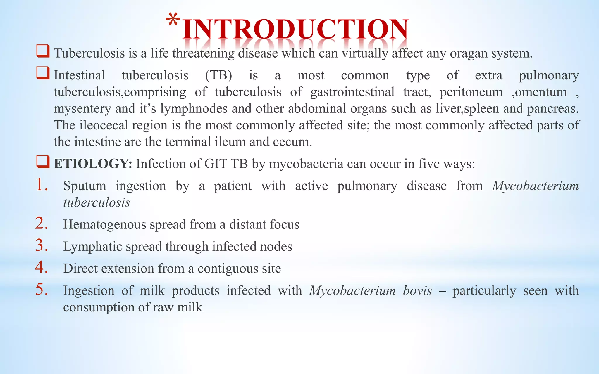 Case presentation on intestinal tuberculosis | PPTX