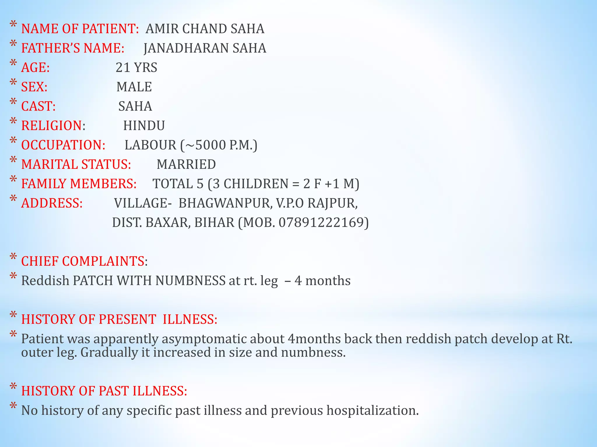 Leprosy: Case Presentation , Facts & Management | PPTX