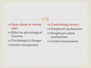 Case presentation on pain | PPTX