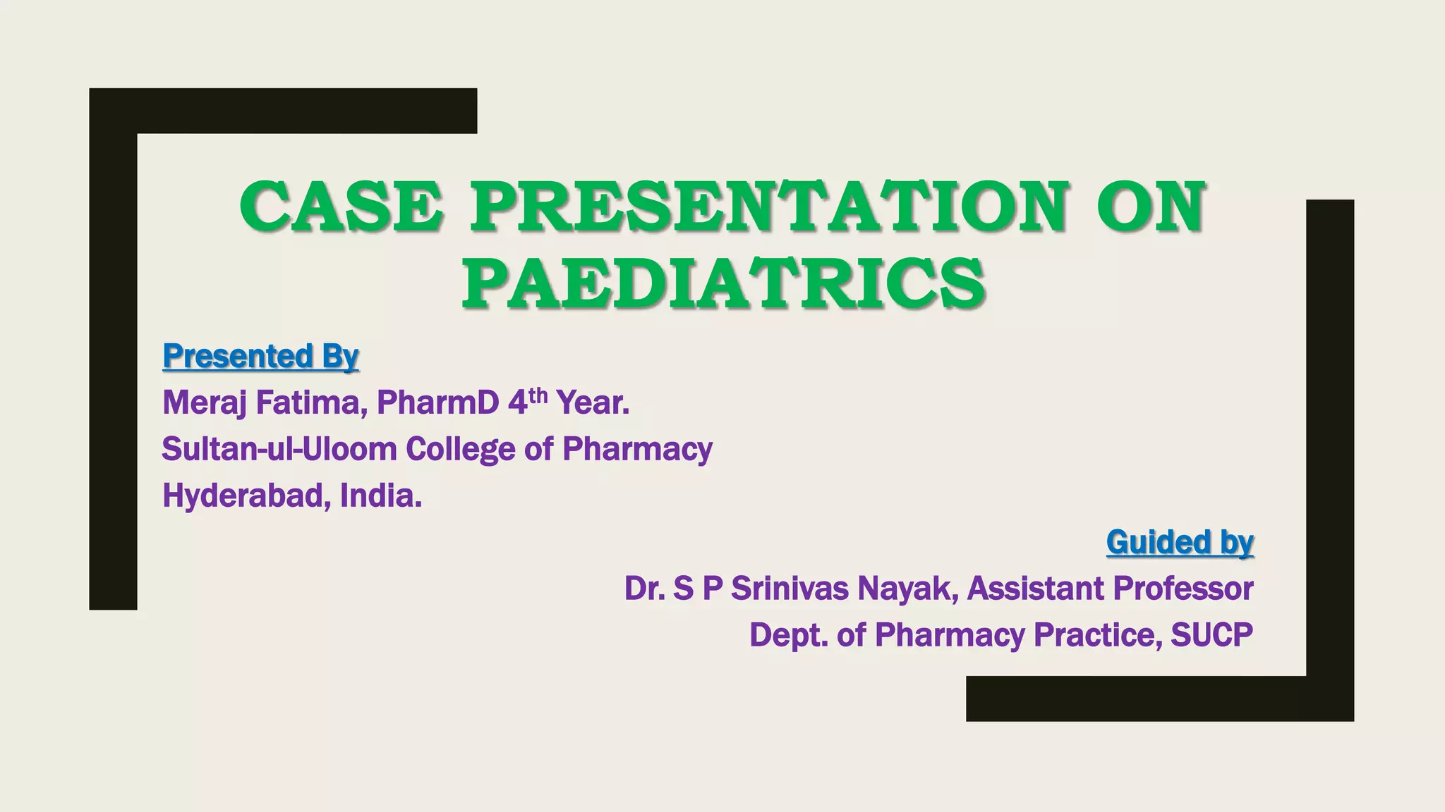 Case presentation on paediatrics | PPTX
