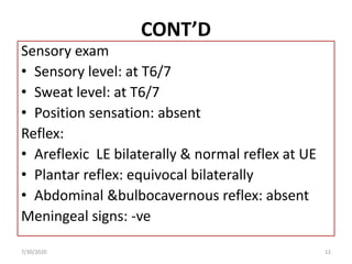 Case presentation on transverse myelitis | PPTX