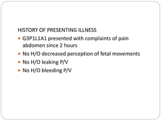 Case presentation post caesarean pregnancy | PPTX