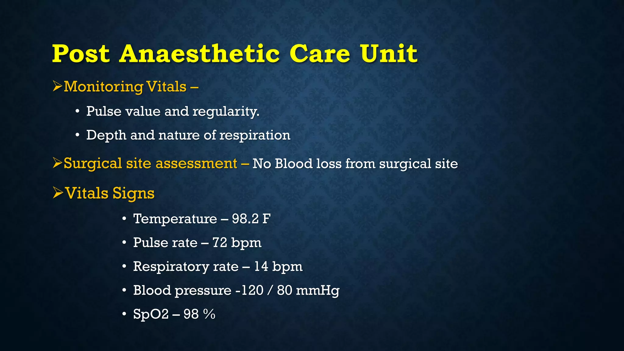 Case presentation of Orthopedic Cse Anaesthesia Management | PDF
