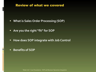 Case Presentation Sales And Operations | PPT