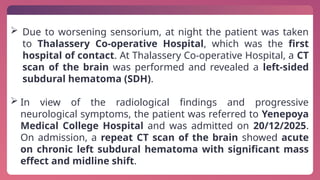 Physiotherapy Case Presentation of Left-Sided Subdural Hematoma (SDH ...