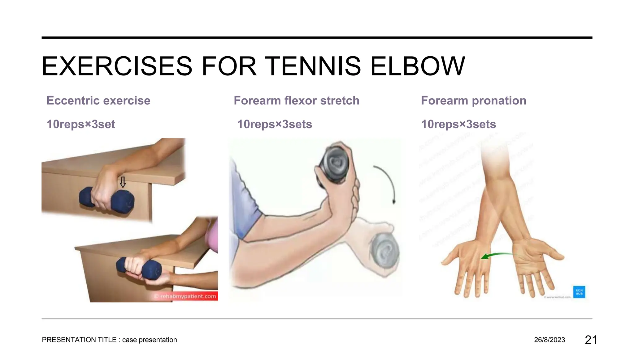 Case presentation tennis elbow. With detailed assessment | PPTX