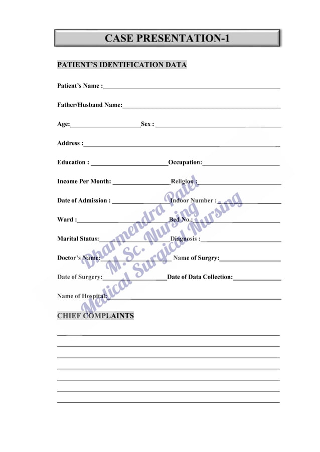 Case presentation for nursing student | PDF | Surgery | Medical Health