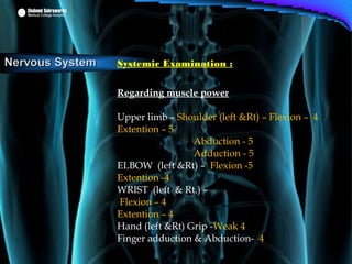SPINAL TRAUMA/ INJURY: CASE PRESENTATION- WEAKNESS OF LIMBS FOLLOWING ...