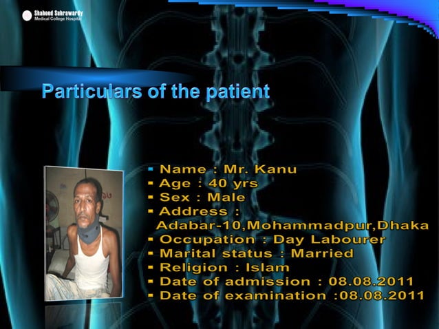 SPINAL TRAUMA/ INJURY: CASE PRESENTATION- WEAKNESS OF LIMBS FOLLOWING ...