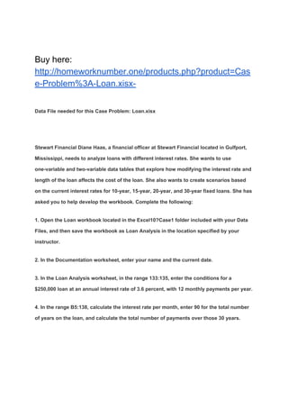 Case Problem: Loan.xisx