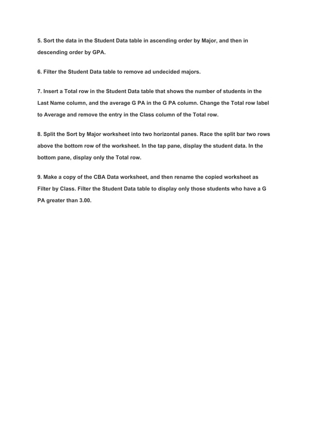 Case Problem: Student.xlsx