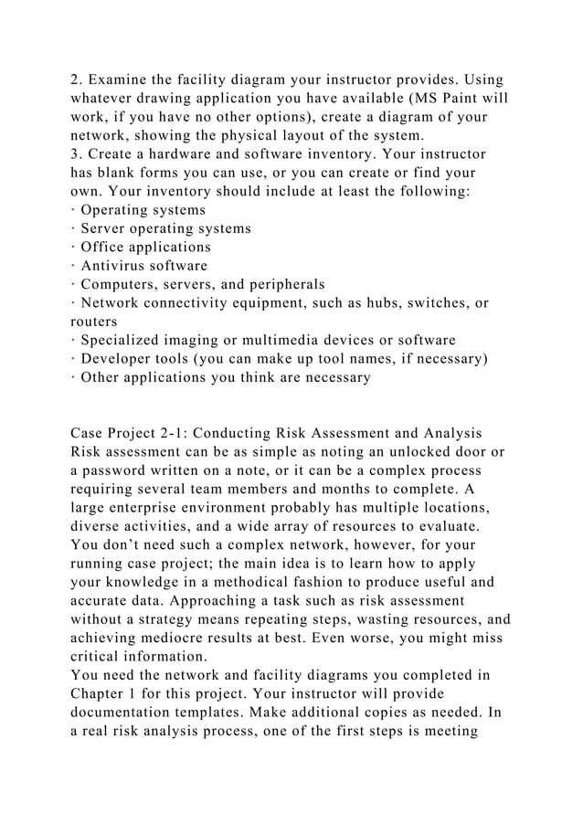 Case Project 1-1 Defining and Designing a NetworkThe overview.docx