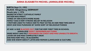 (medical explanation) Emily rose, exorcism of Anneliese Michel.pptx