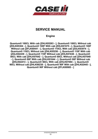 Case quantum 100 f tractor service repair manual (pin zflk00441 and ...