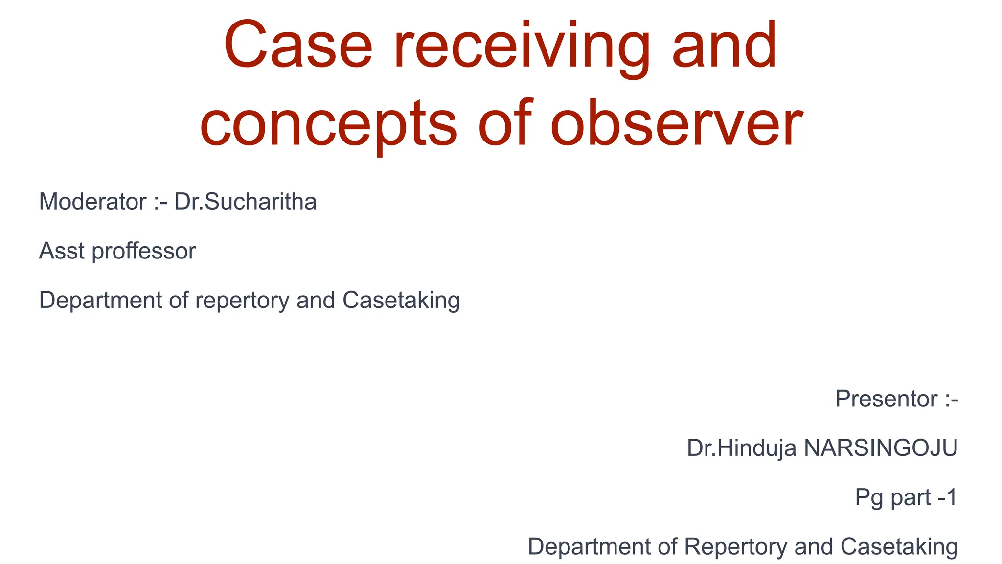 Case receiving and concepts of observer. | PDF
