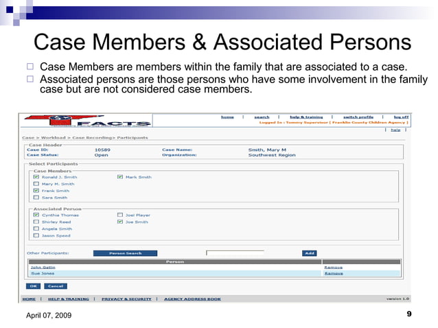 TFACTS Case Recordings Presentation | PPT | Technology & Computing