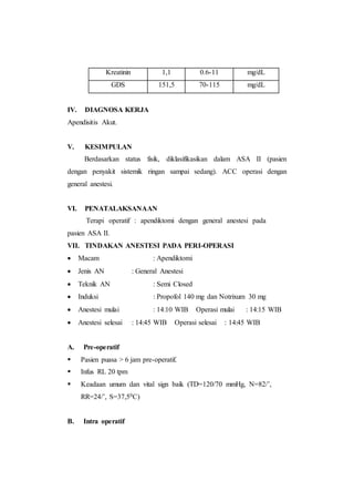 Case report anestesi | DOCX