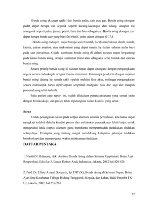 Case report aspirasi corpus alienum | DOC