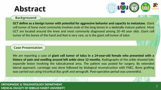 a Case Report GCT Talocalcaneal on women | PPT | Free Download