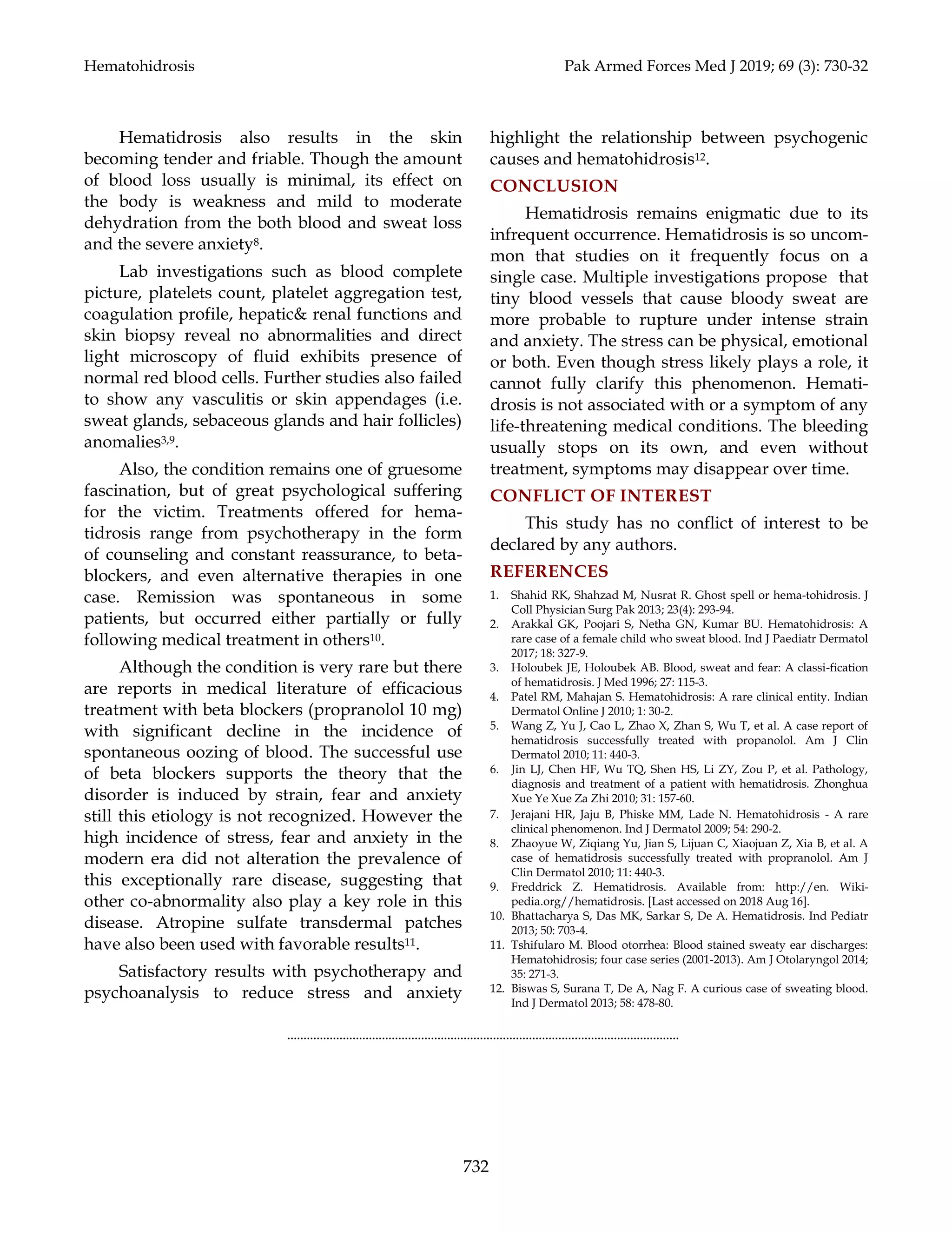 HEMATOHIDROSIS–A RARE KNOCKER AT OTOLARYNGOLOGIST’S DOOR | PDF
