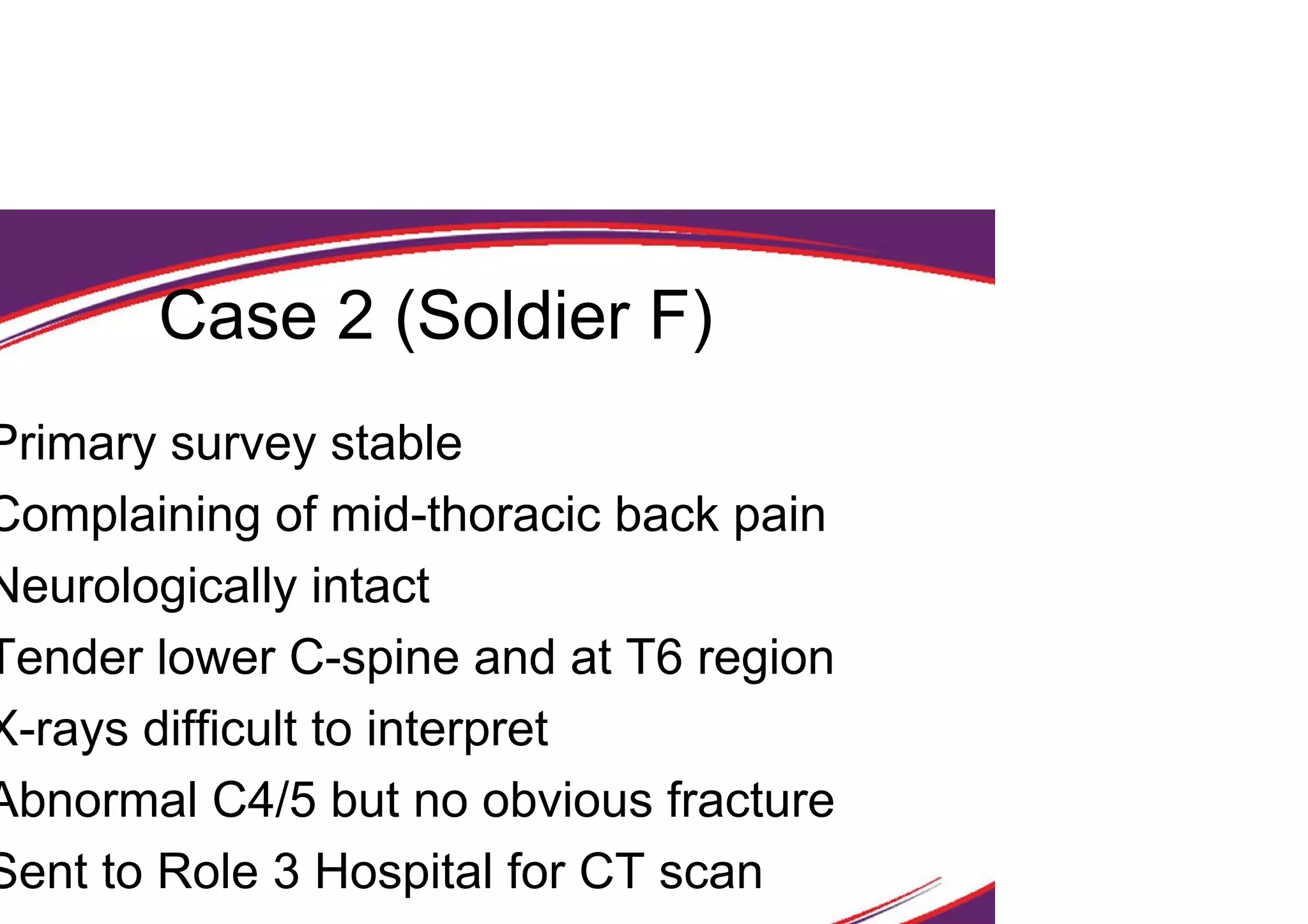 Case report of thoracic spine fractures from ied blast in armoured ...