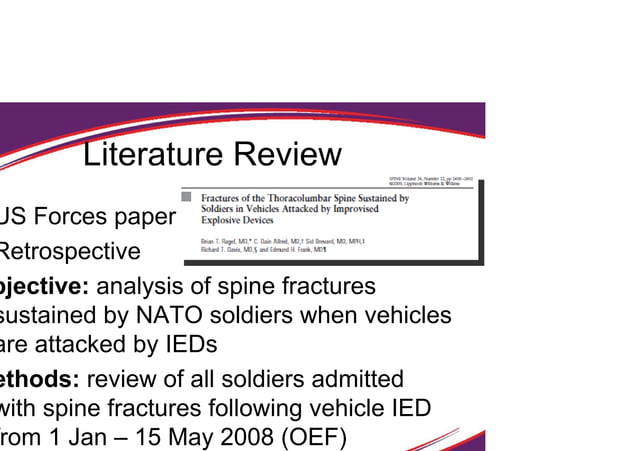 Case report of thoracic spine fractures from ied blast in armoured ...