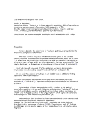 Case report :systemic torulopsis after gastric bypass operation | DOC