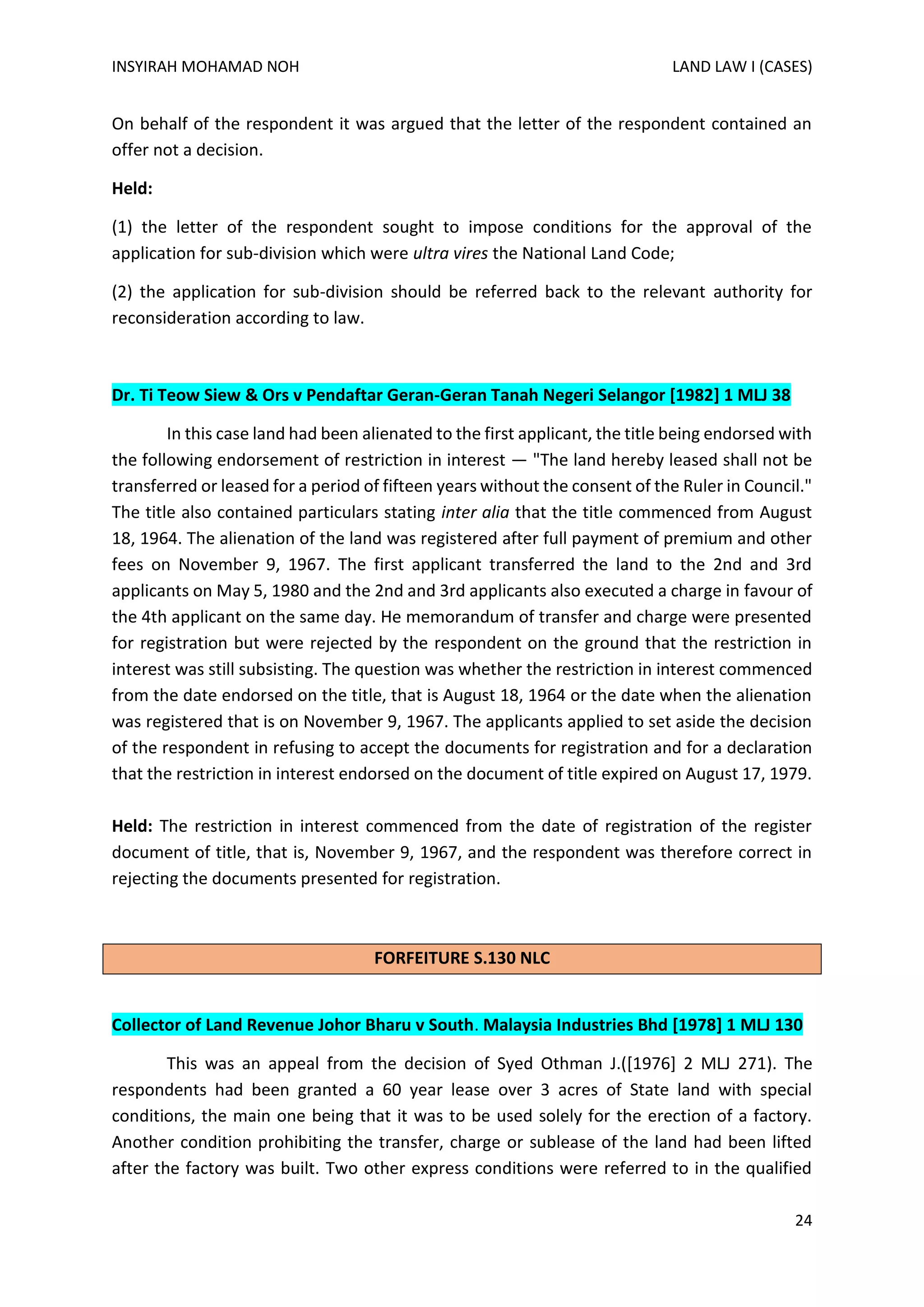 LAND LAW CASES | PDF
