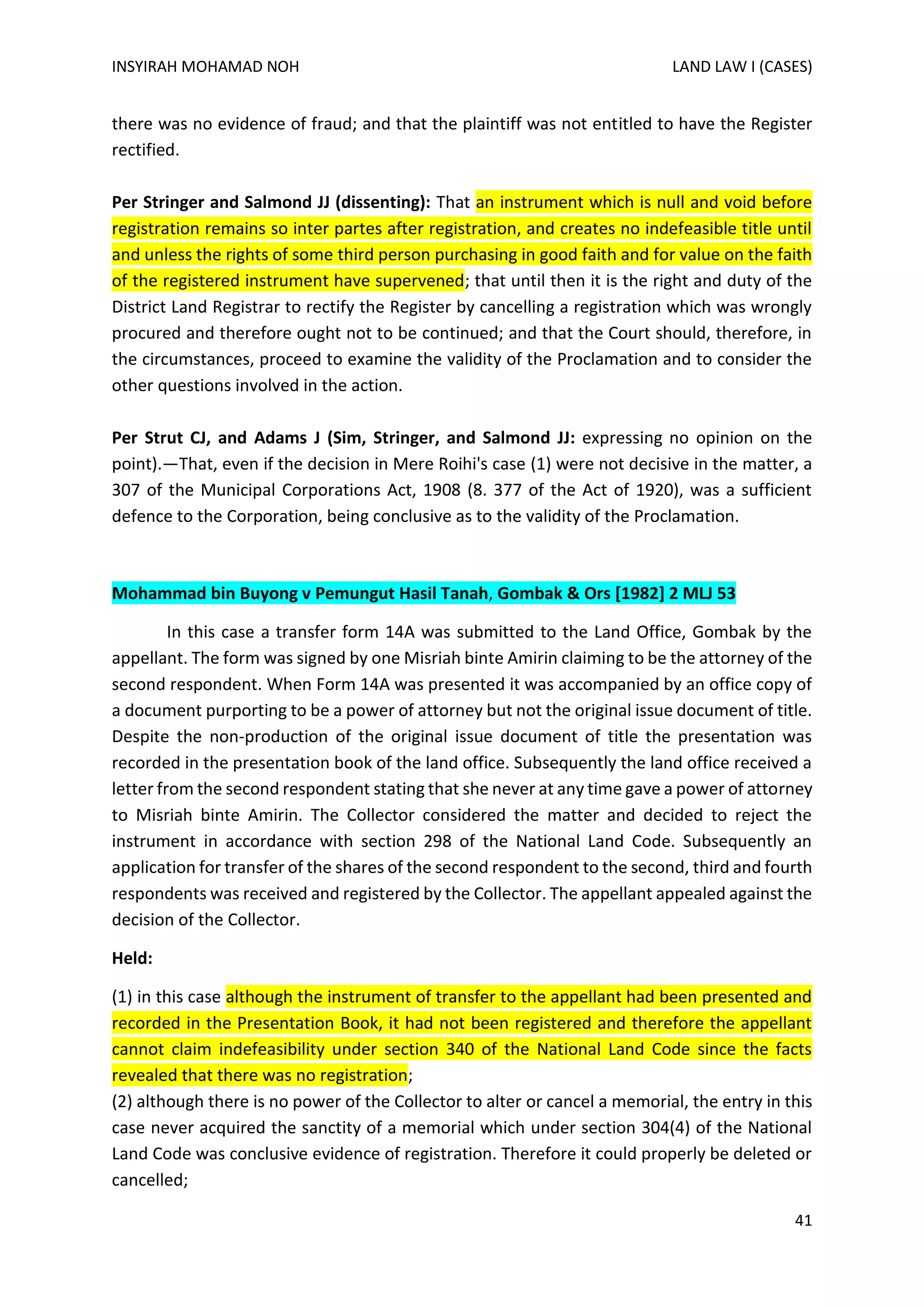 LAND LAW CASES | PDF