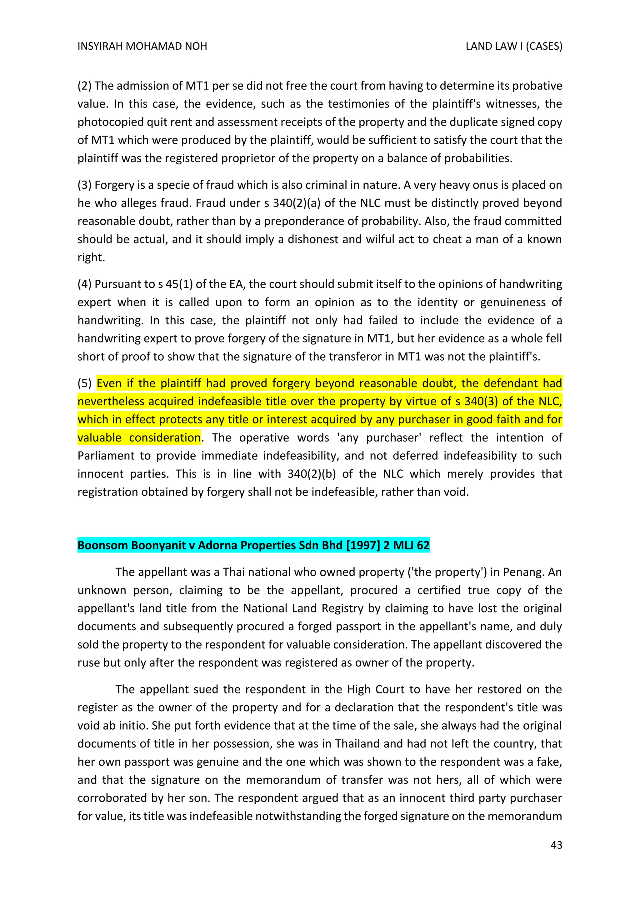 LAND LAW CASES | PDF