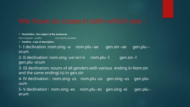 Cases and its function in latin.pptx.... | PPTX