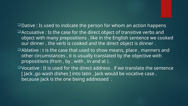 Cases and its function in latin.pptx.... | PPTX