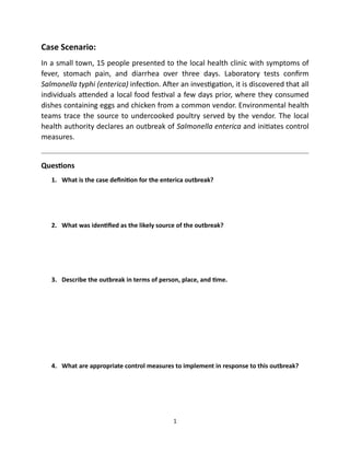 case scenario.pdf for investigation of an outbreak | PDF