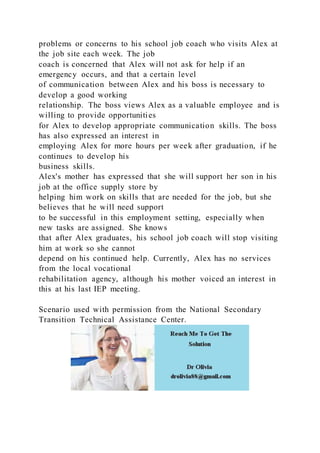 Case scenario alex alex is a 17 year-old student wit | DOCX