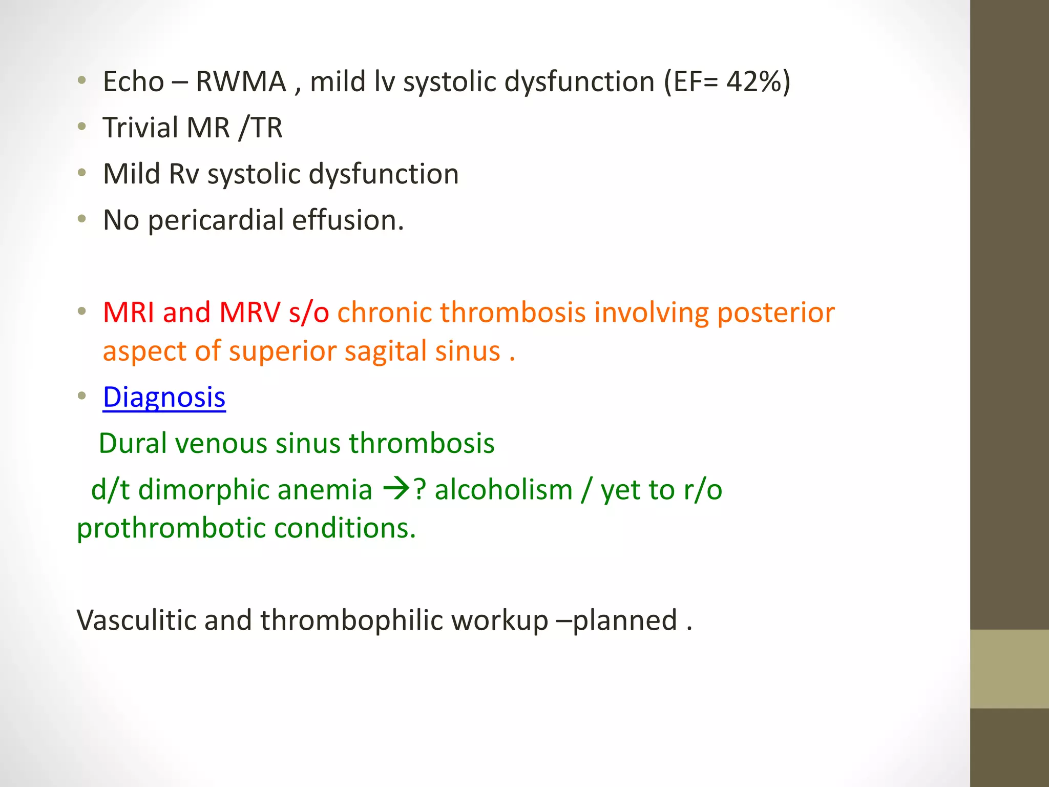 Case series -cerebral venous sinus thrombosis - Dr Shaz Pamangadan | PPTX